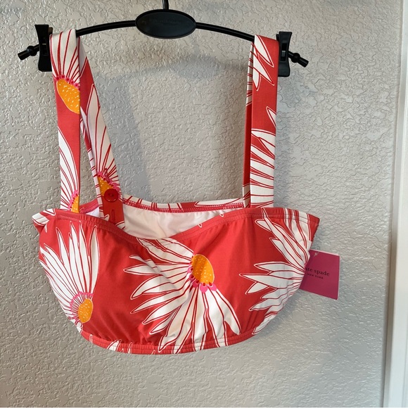 kate spade | Swim | Kate Spade Falling Flower Square Neck Bikini Top M ...
